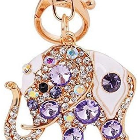 Accessories | Bejeweled Luxury Lucky Elephant Opal Rhinestone Keychain ...